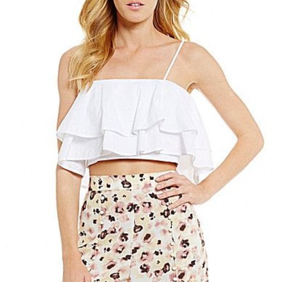 Gianni Bini | Tops | Gianni Bini Ainsley Ruffle Tiered Crop Top | Poshmark